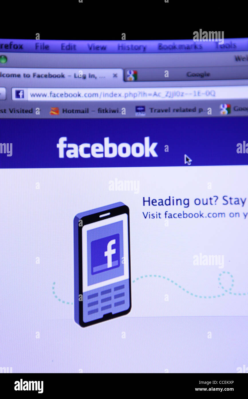 Computer screen with Facebook loaded Stock Photo - Alamy