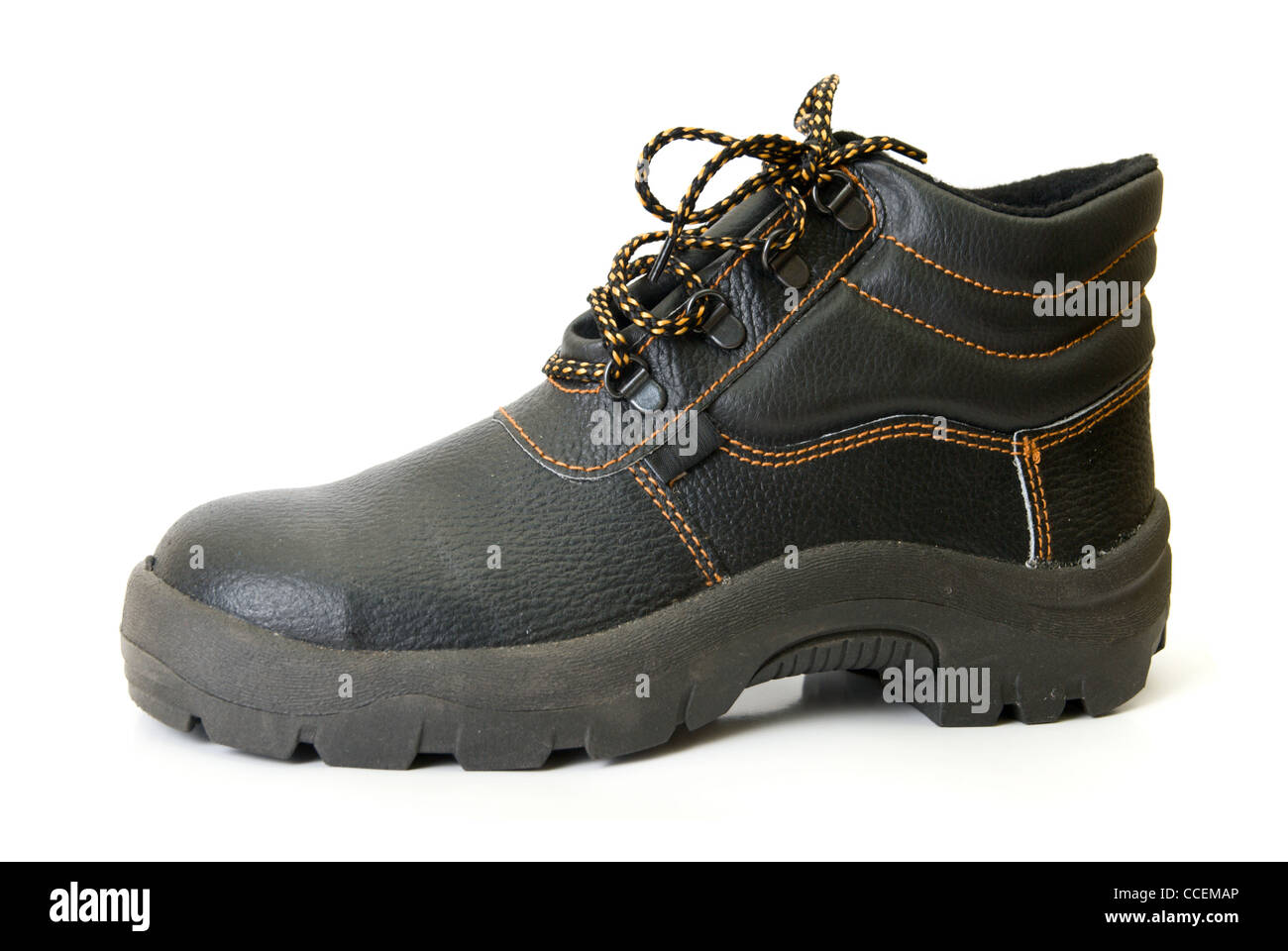 modern working boots isolated on a white background Stock Photo - Alamy