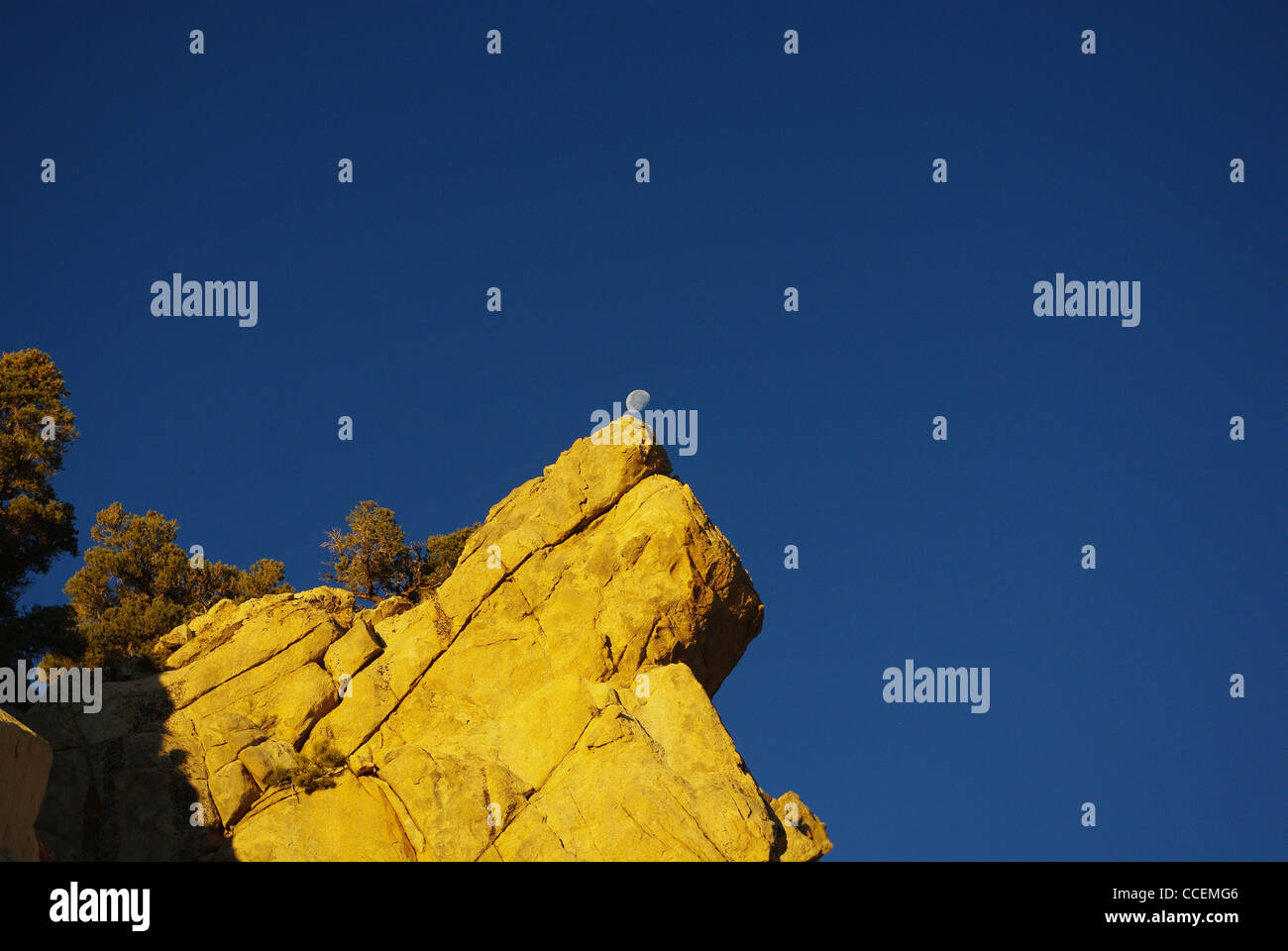 Moon on nose, Sierra Nevada, California Stock Photo - Alamy