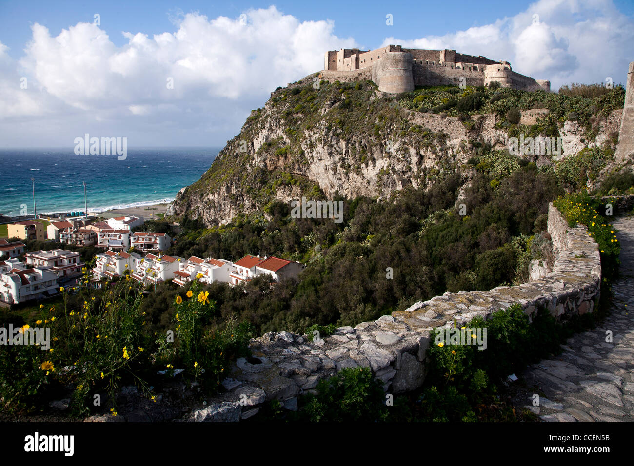 Sastello di Milazzo castle, Milazzo, Sicily, Italy, europe Stock Photo ...