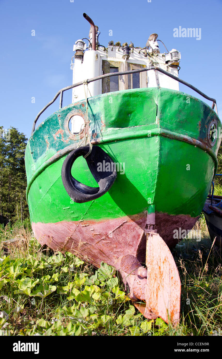 old piscatorial boat on the sea coast Stock Photo - Alamy