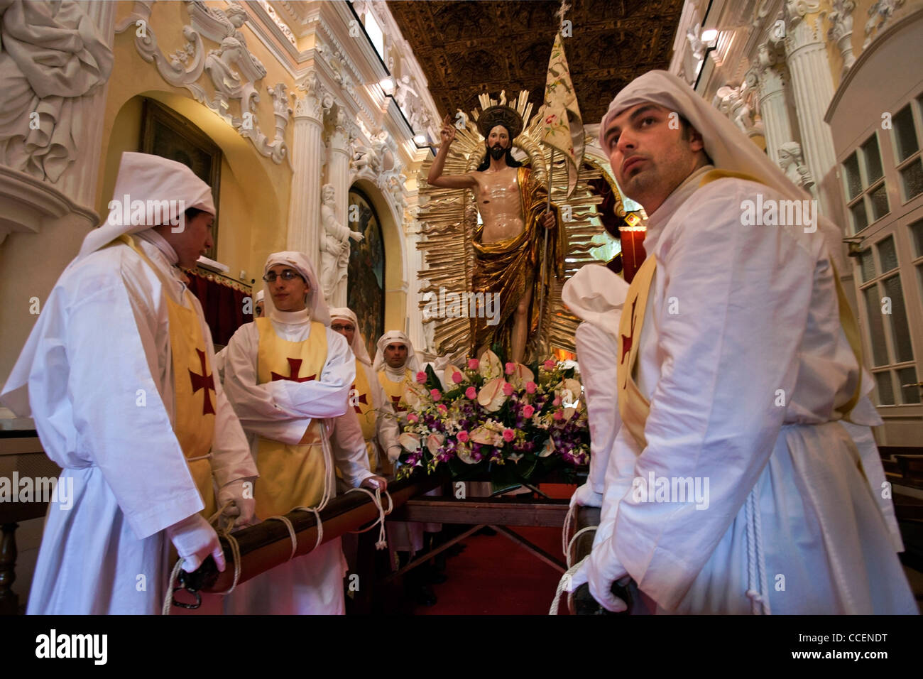 Easter religiour procession, Enna, Sicily, Italy, Europe Stock Photo ...