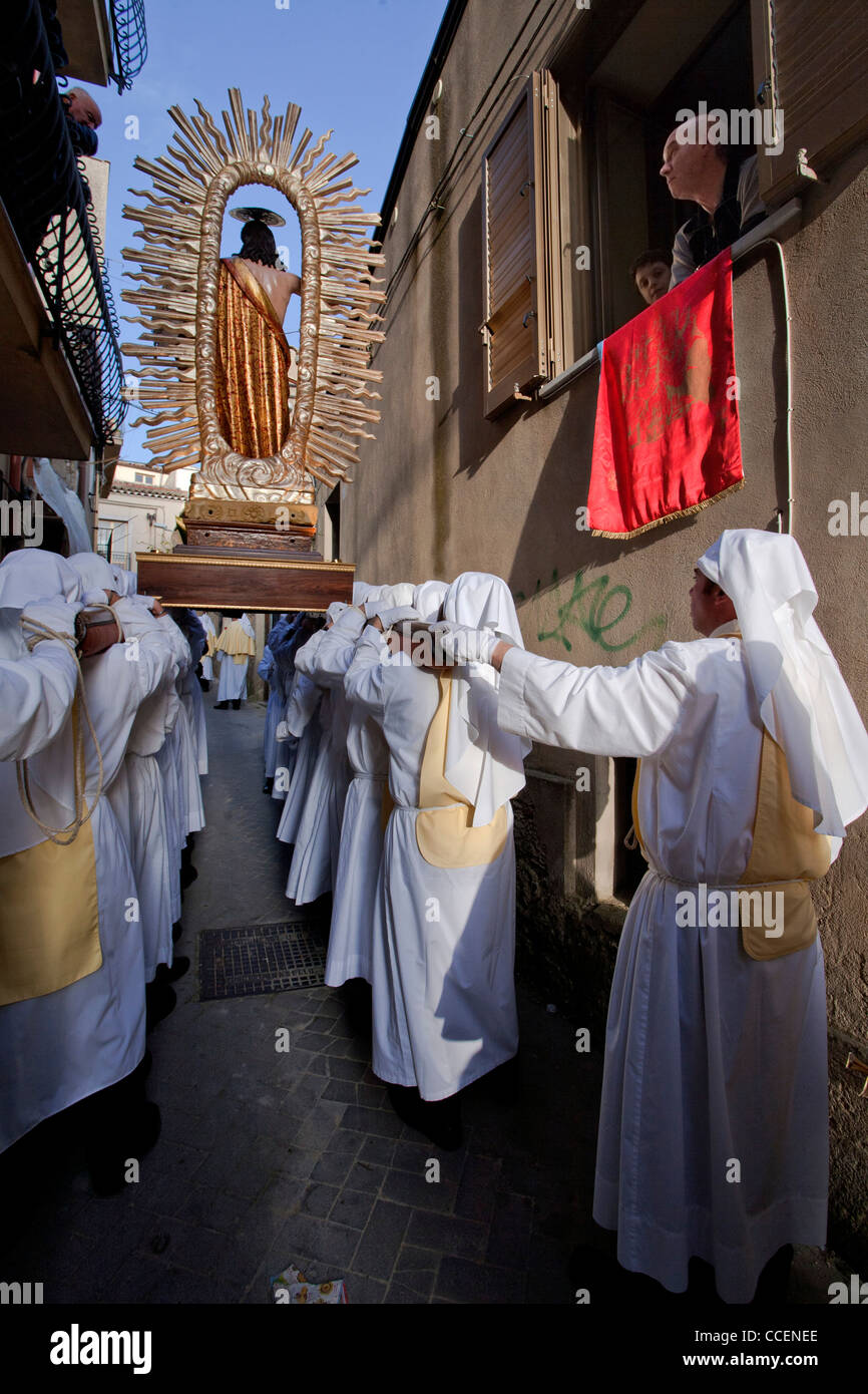 Easter religiour procession, Enna, Sicily, Italy, Europe Stock Photo ...