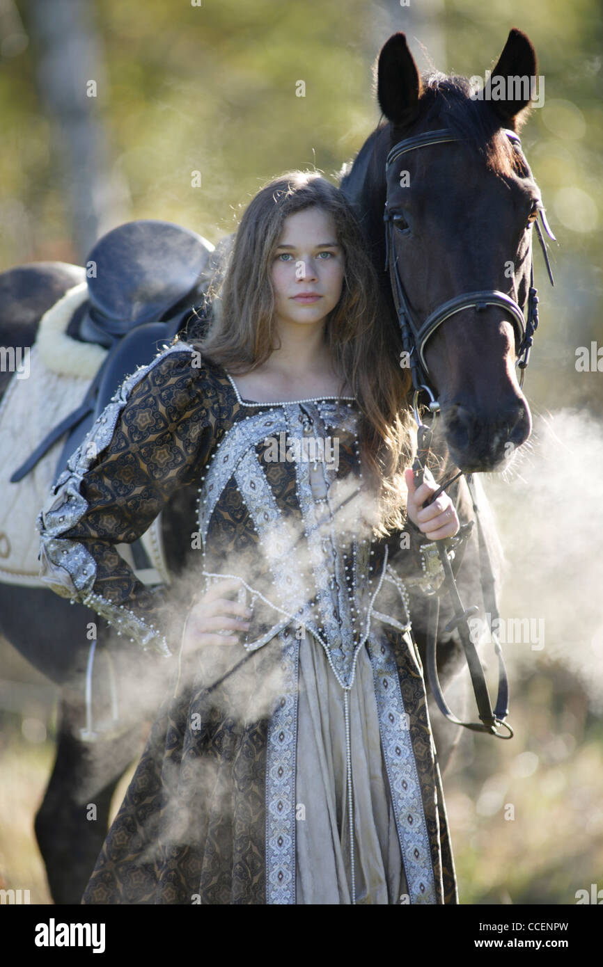 Horse girl riding renaissance hi-res stock photography and images - Alamy