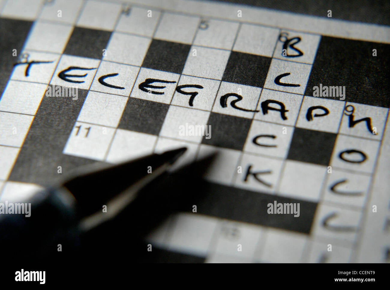 The Daily Telegraph Newspaper Crossword Puzzle Stock Photo Alamy