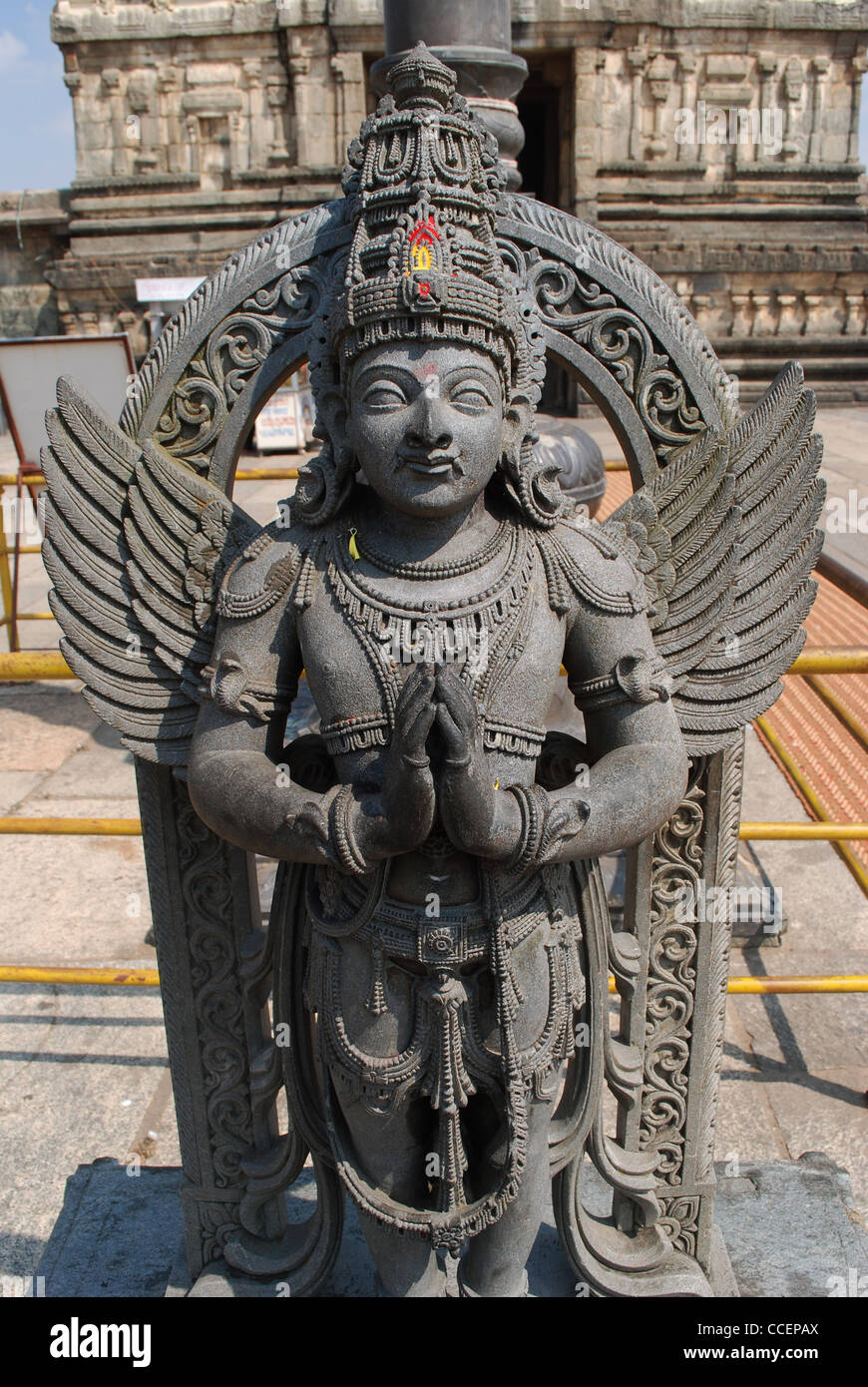 statue of garuda carved in stone,chennakeshava temple,belur,karnataka ...
