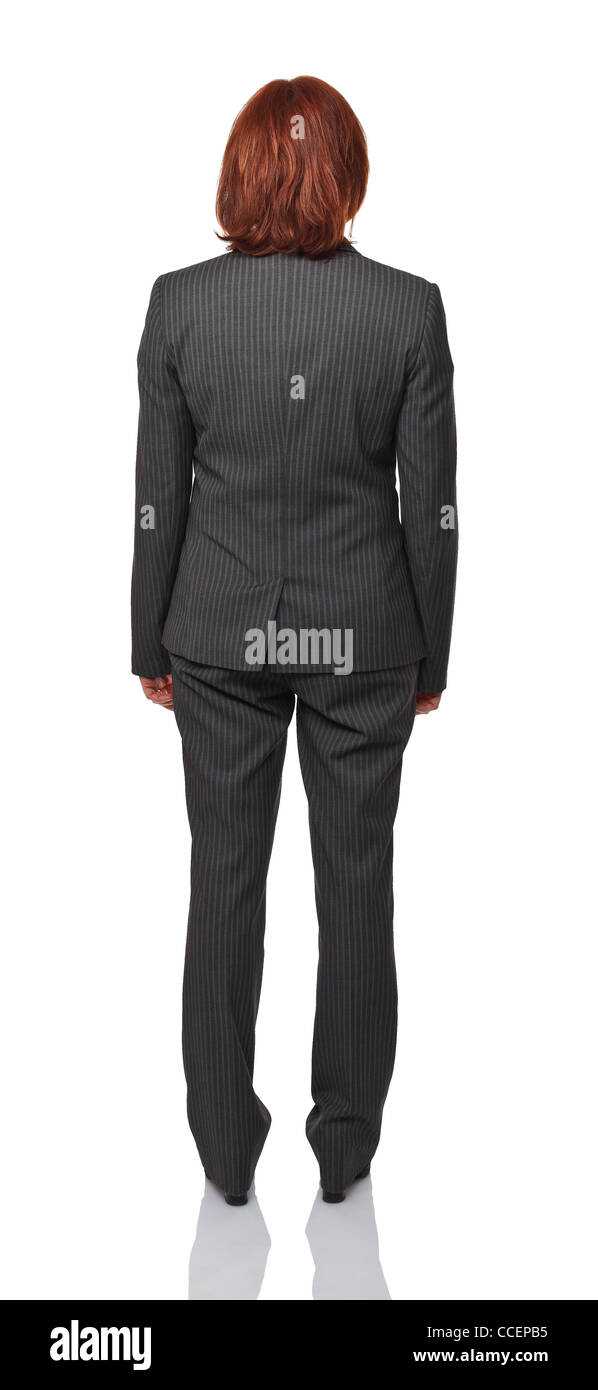 standing woman back view isolated on white Stock Photo - Alamy