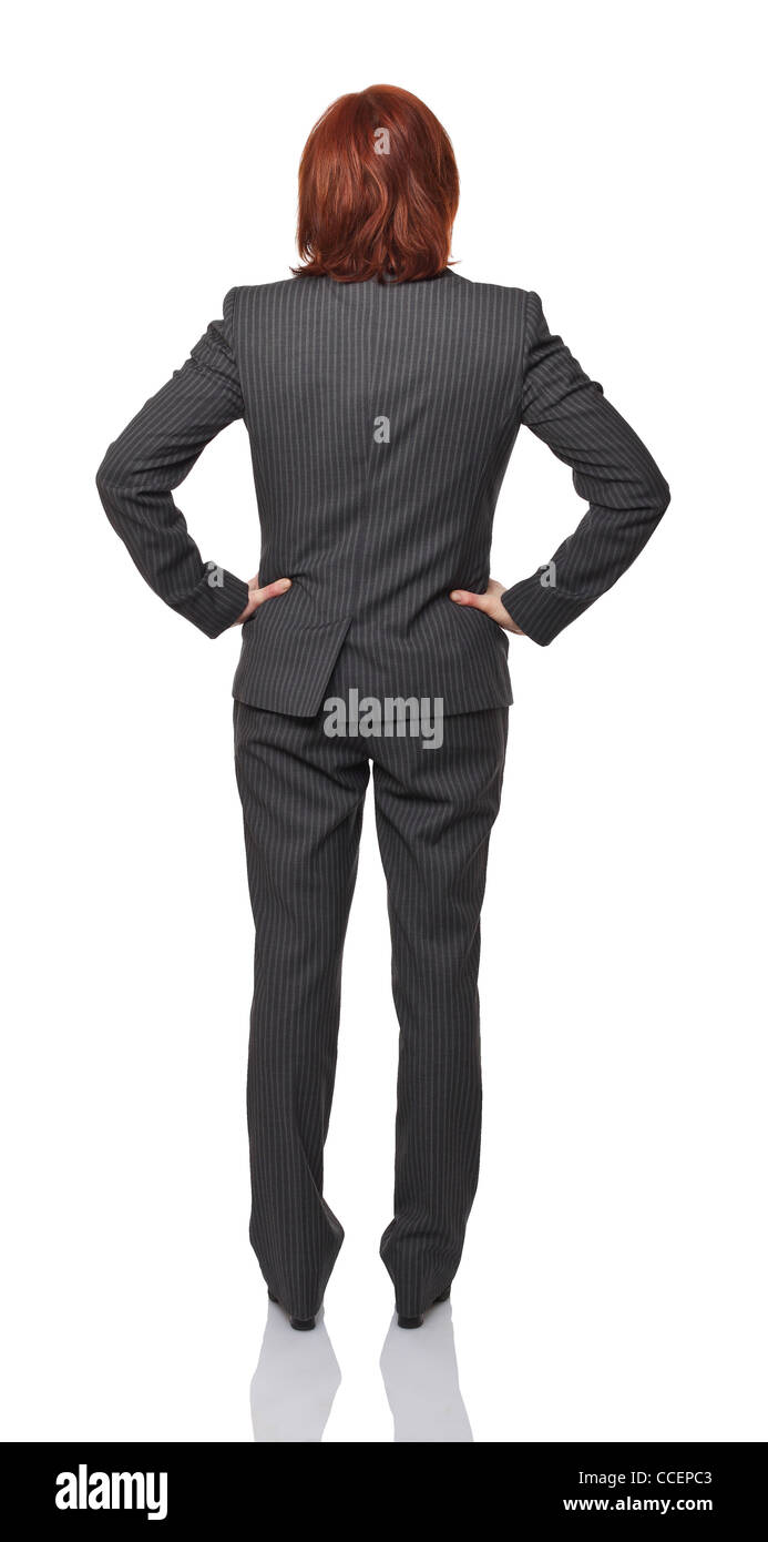 standing woman back view isolated on white Stock Photo - Alamy