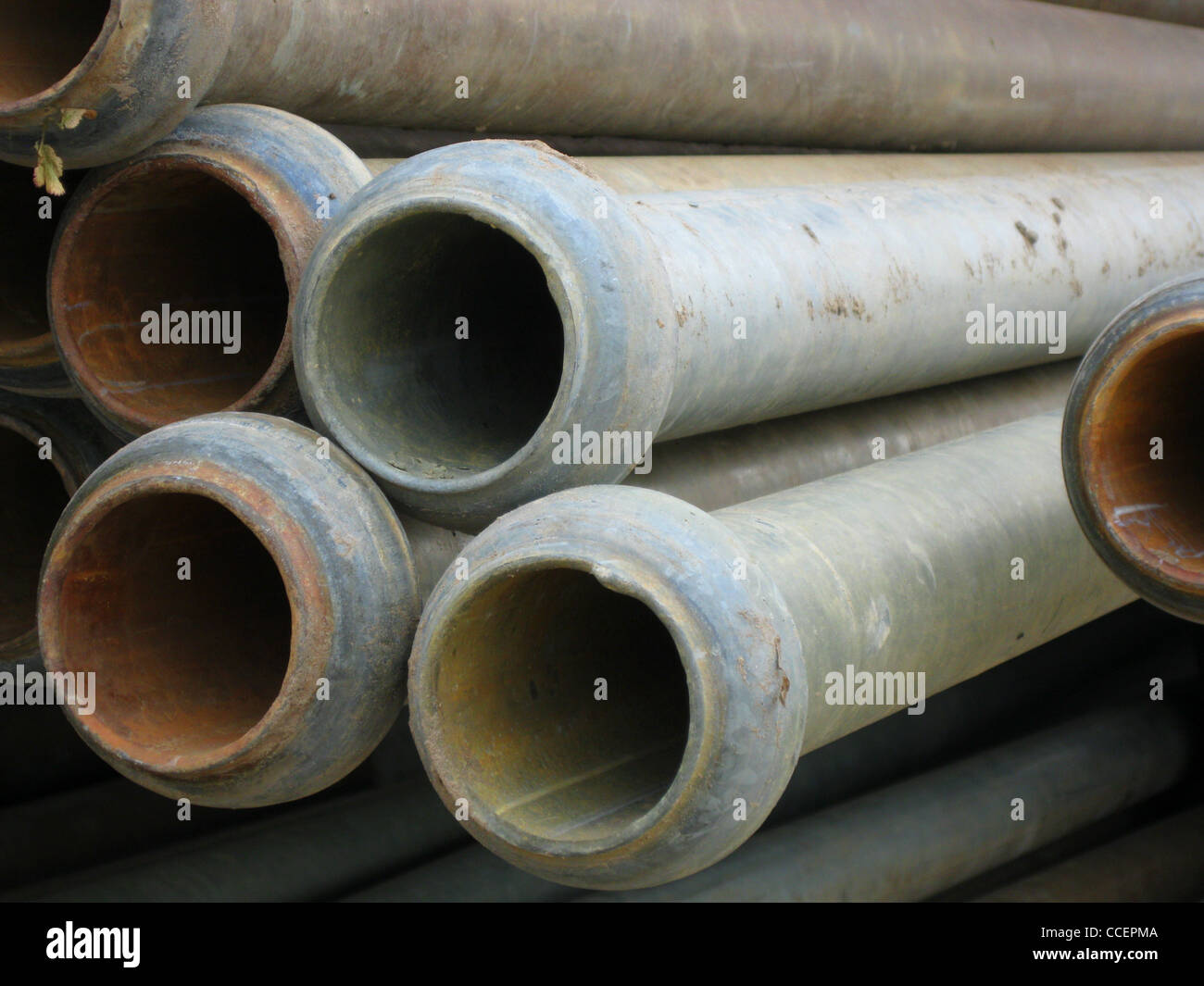 Stacked water pipes Stock Photo - Alamy