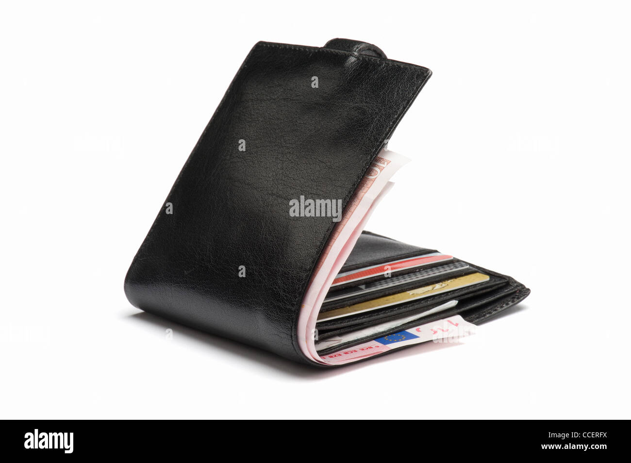 Black leather wallet cards money hi-res stock photography and images ...