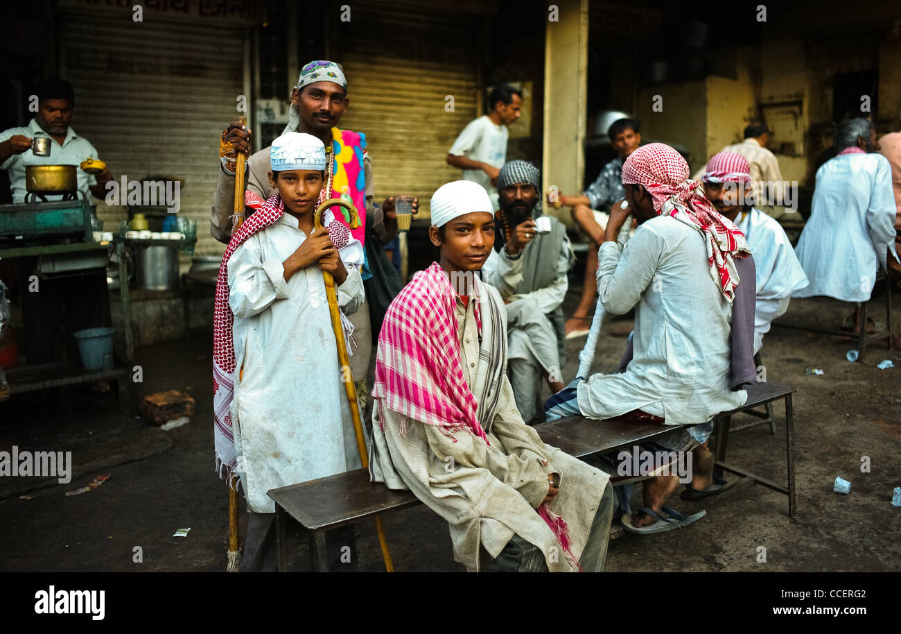 Glance of Indian Morning'sTea time at the clock tower,for a group of ...