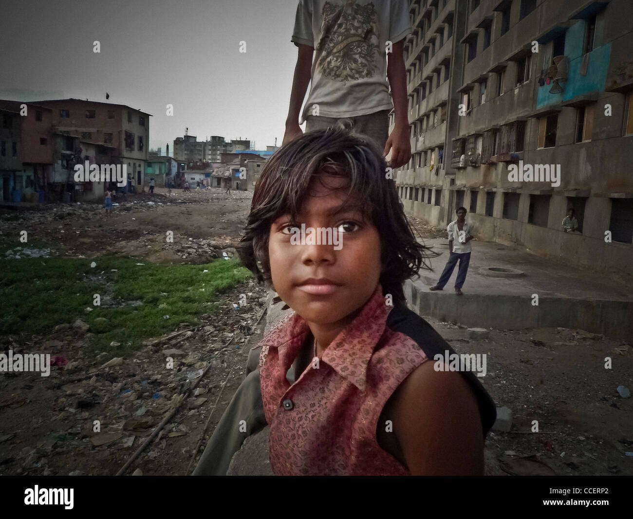 Bombay, Portrait of a young slum of Dharavi Stock Photo - Alamy