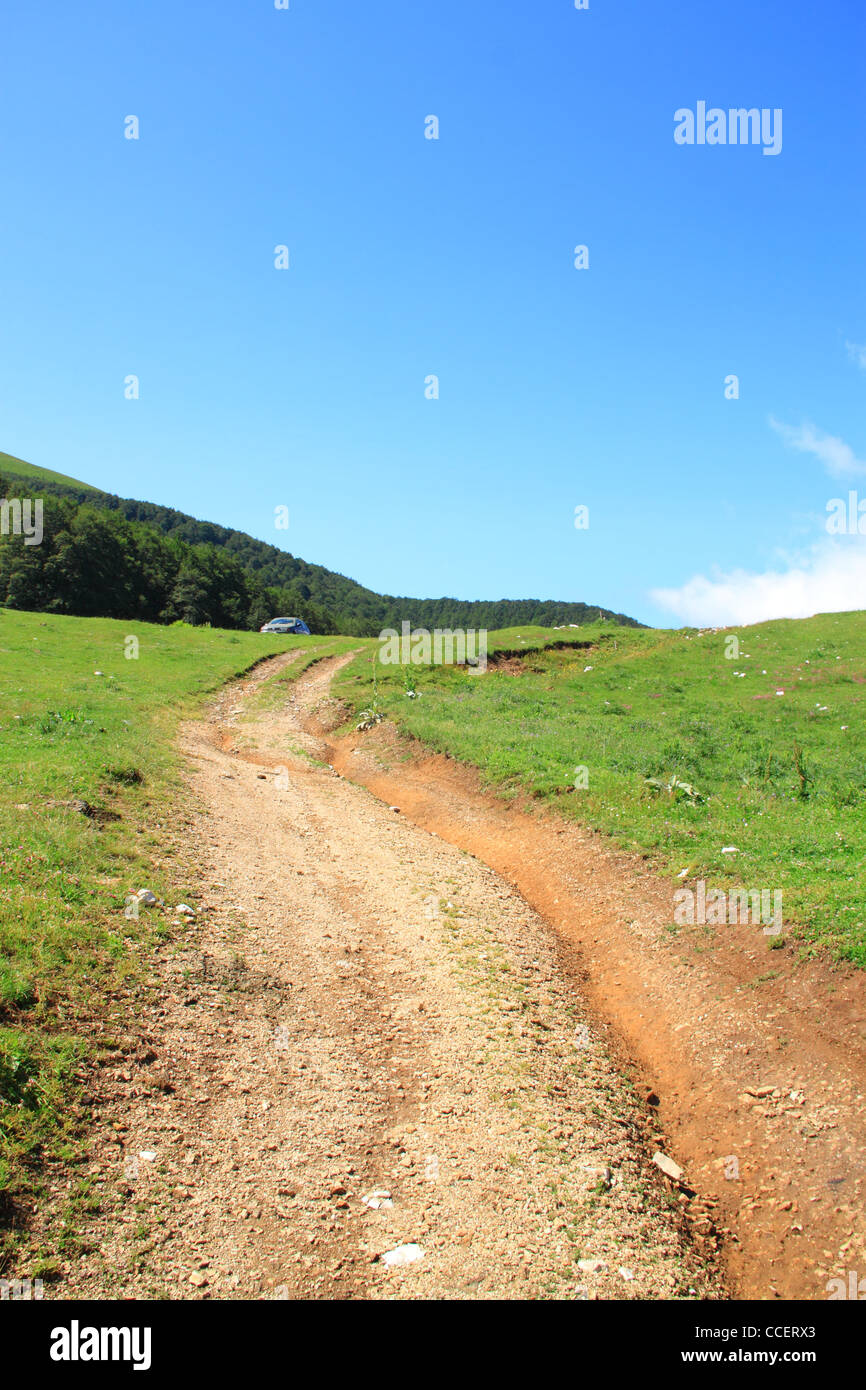 Car road pedestrian path hi-res stock photography and images - Alamy
