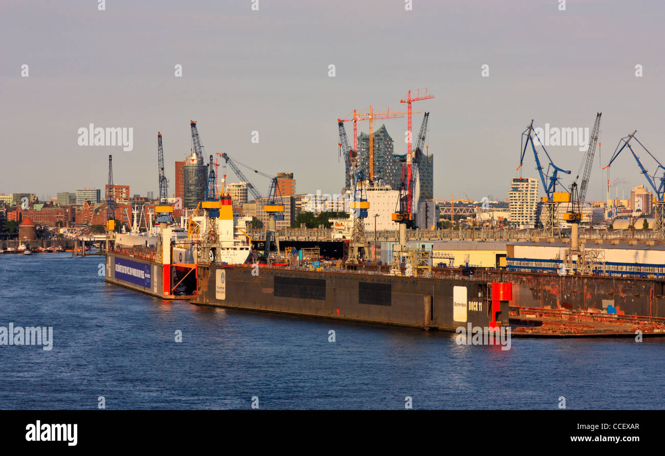 Floating Docks of Blohm & Voss Shipyard, Hamburg, Germany Stock Photo ...