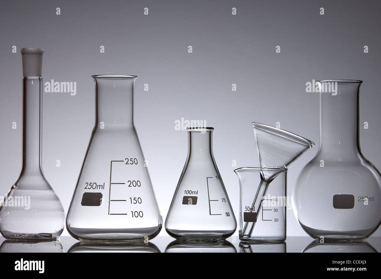 laboratory glass material on a white background Stock Photo - Alamy