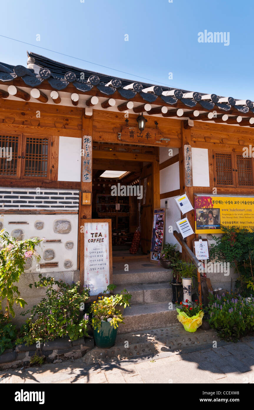 Traditional Korean House in Bukchon Hanok Village which is now used as ...