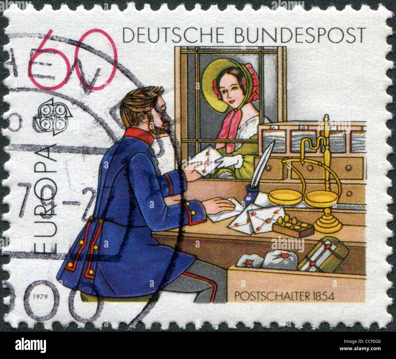 GERMANY - CIRCA 1979: A stamp printed in Germany, shows the Post Office ...