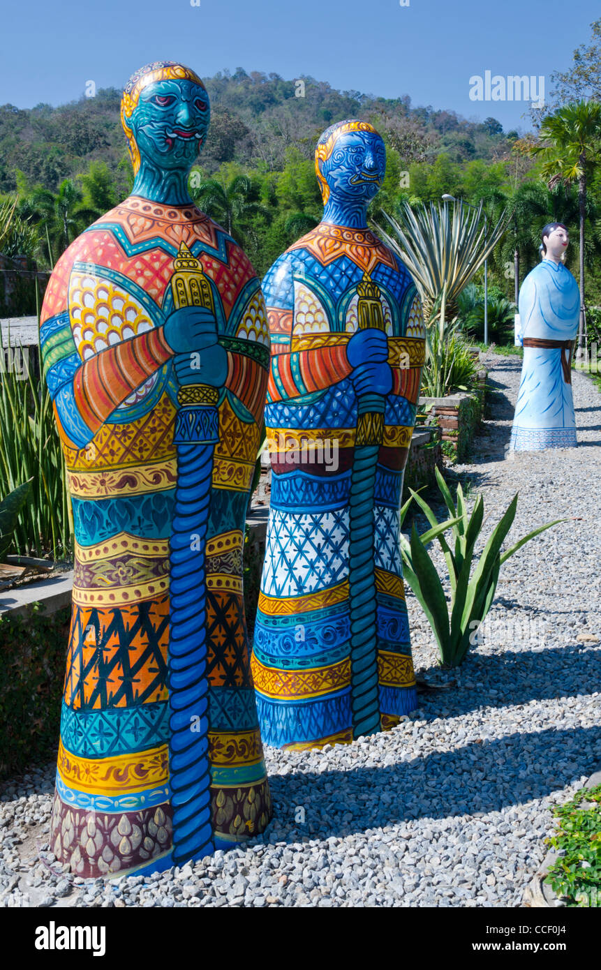 Whimsical medieval knights statues at Royal Flora Expo in Chiang Mai ...
