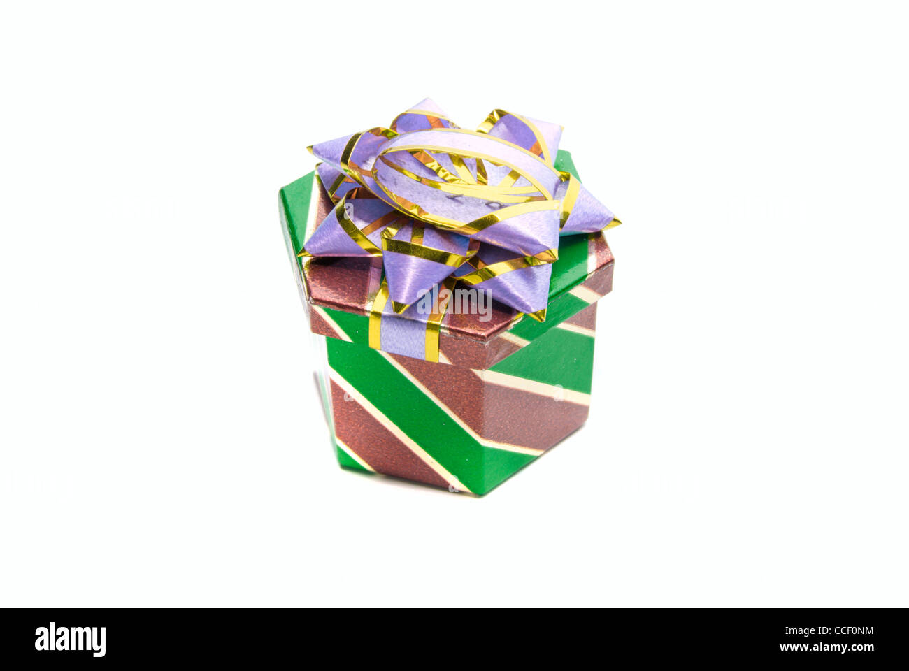 one gift box isolated on a white background Stock Photo - Alamy