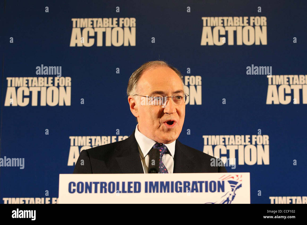 Former Leader of the Conservative party Michael Howard MP speaking in ...