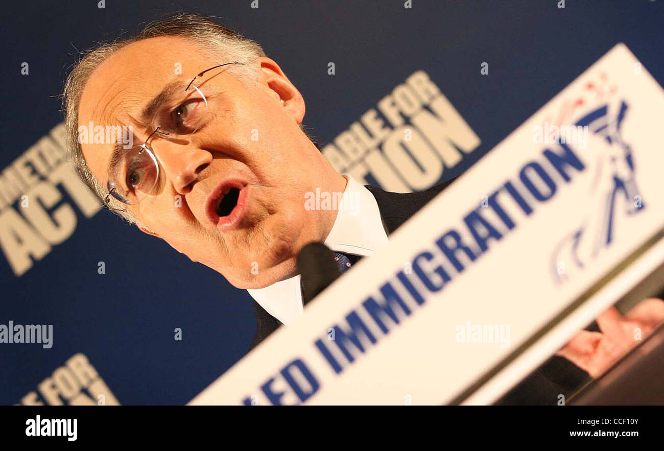 Former Leader of the Conservative party Michael Howard MP speaking in ...