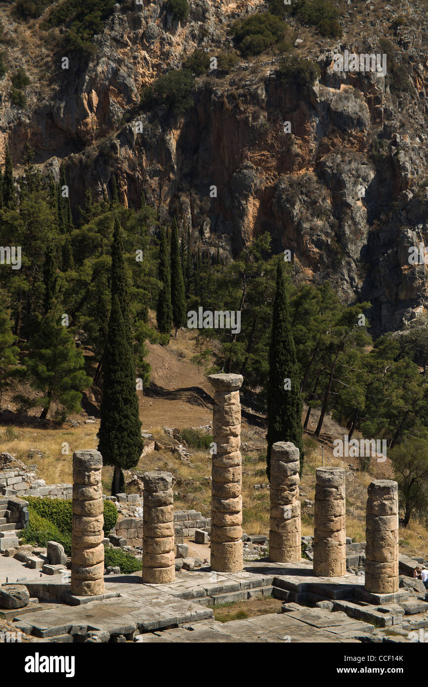 The temple of Apollo at Delphi, Greece Stock Photo - Alamy