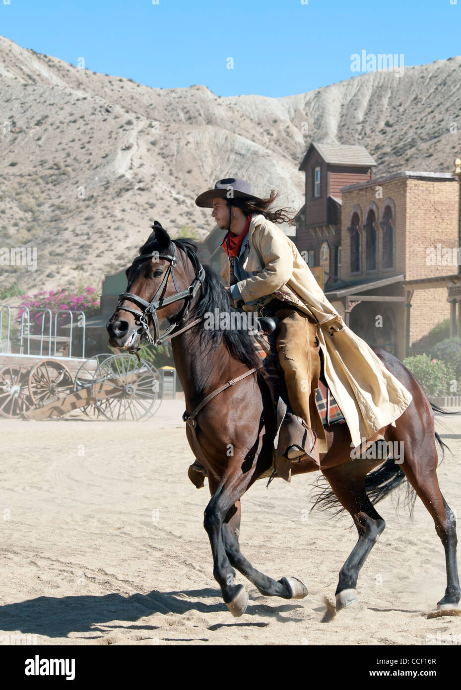 Cowboy Gunfight at Mini Hollywood, Tabernas, near Almeria, Andalusia ...