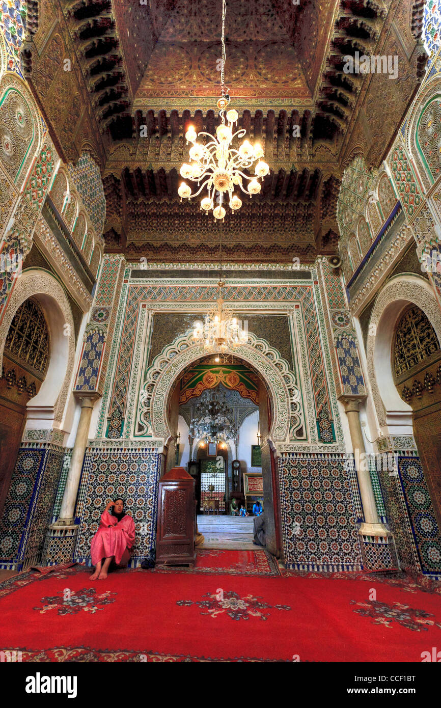 Morocco, Fes, Medina (Old Town), Zaouia Moulay Idriss II Mausoleum ...