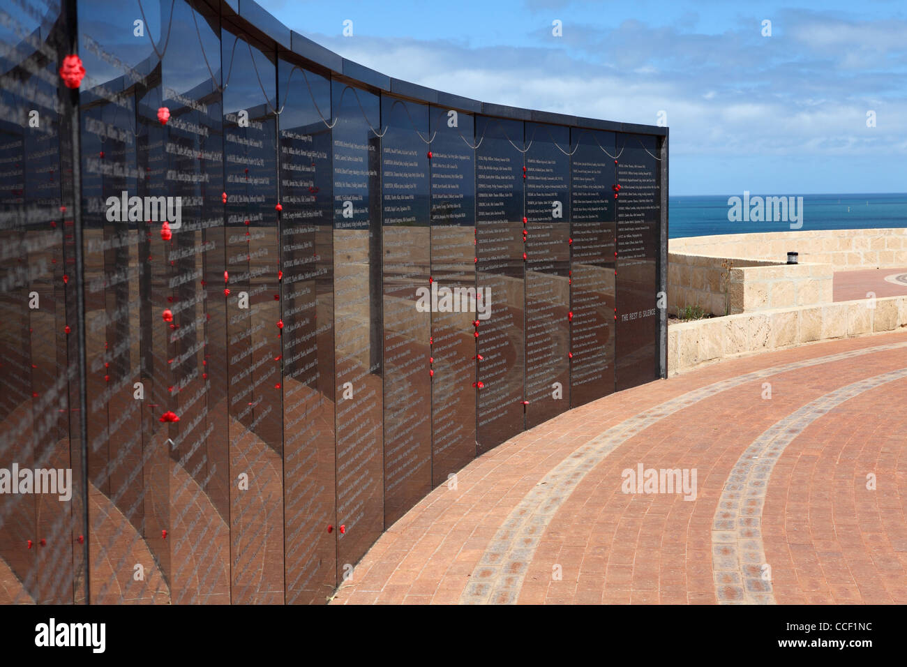 Wall of Remembrance, HMAS Sydney Memorial at Geraldton, Western ...