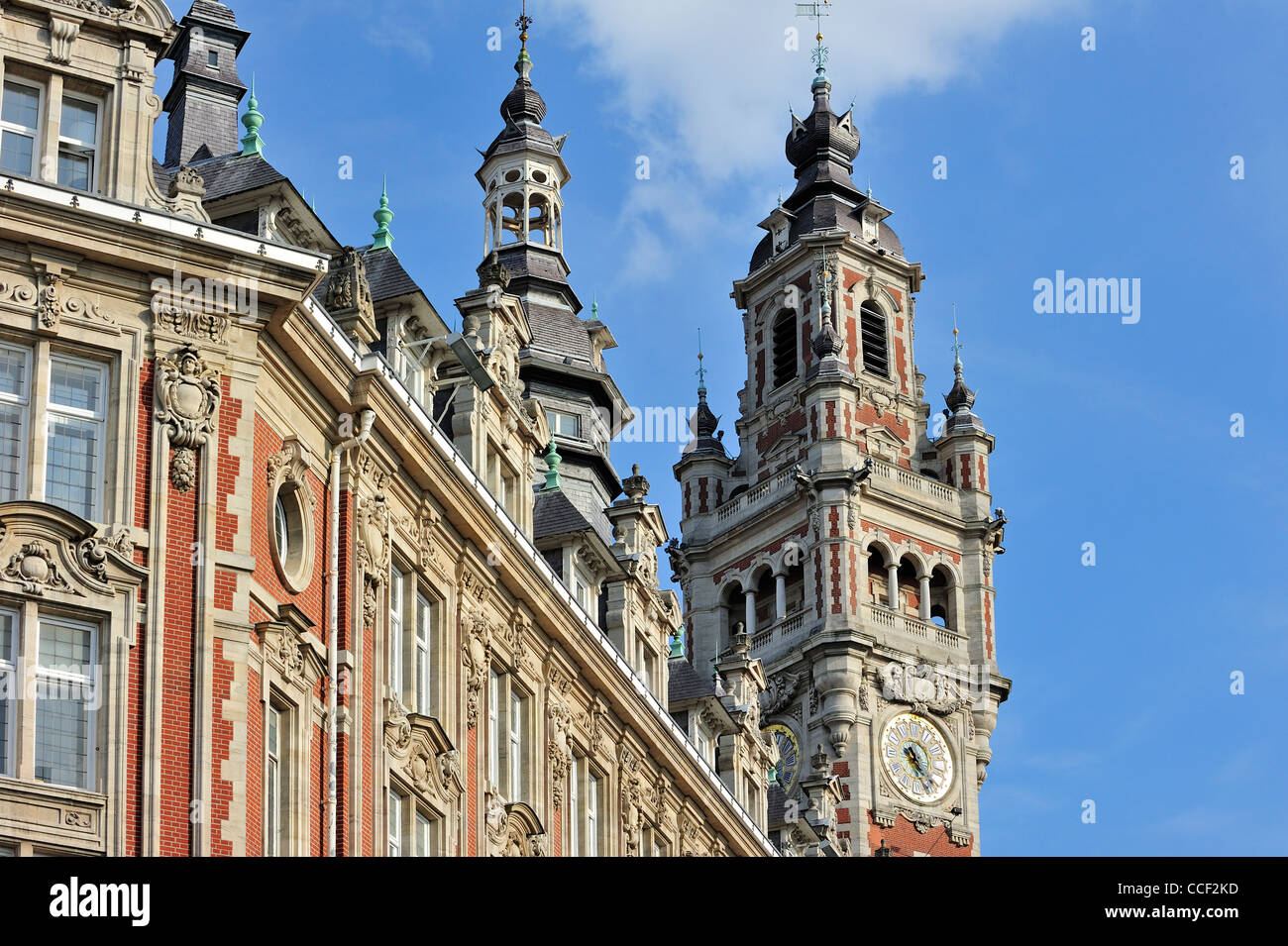 Bell tower / Belfry of Chamber of Commerce at Lille, France Stock Photo ...