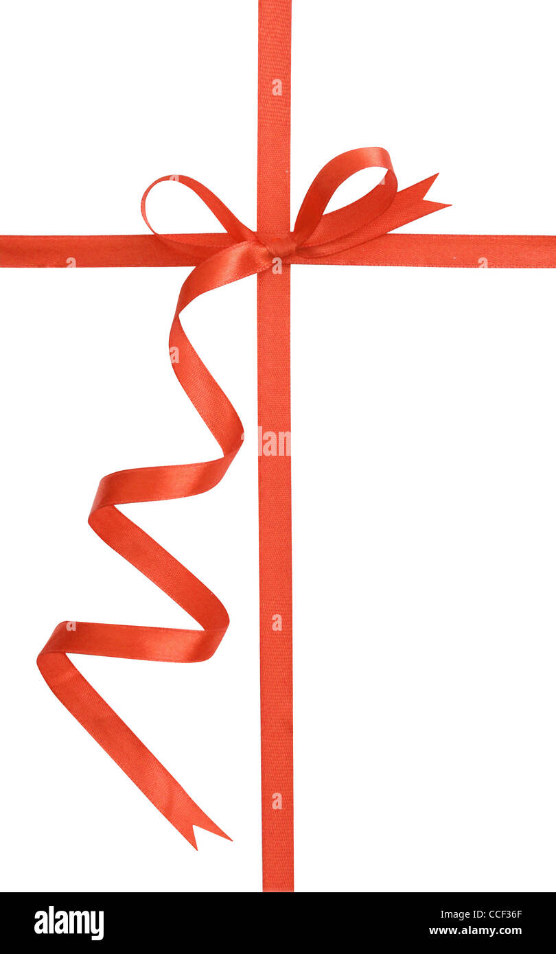 Beautiful red ribbon and bow Stock Photo - Alamy