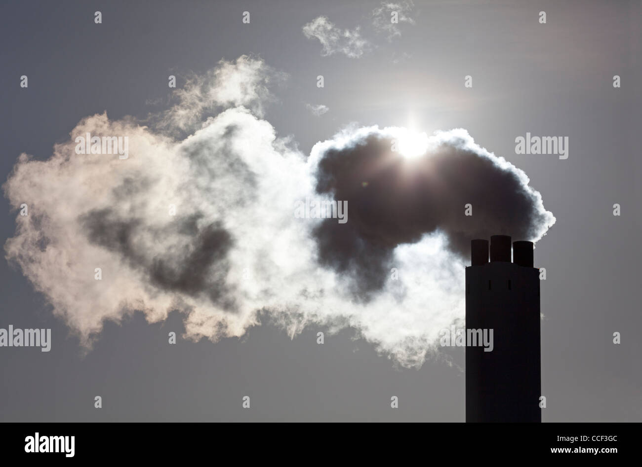 Smoke blue sky hi-res stock photography and images - Alamy