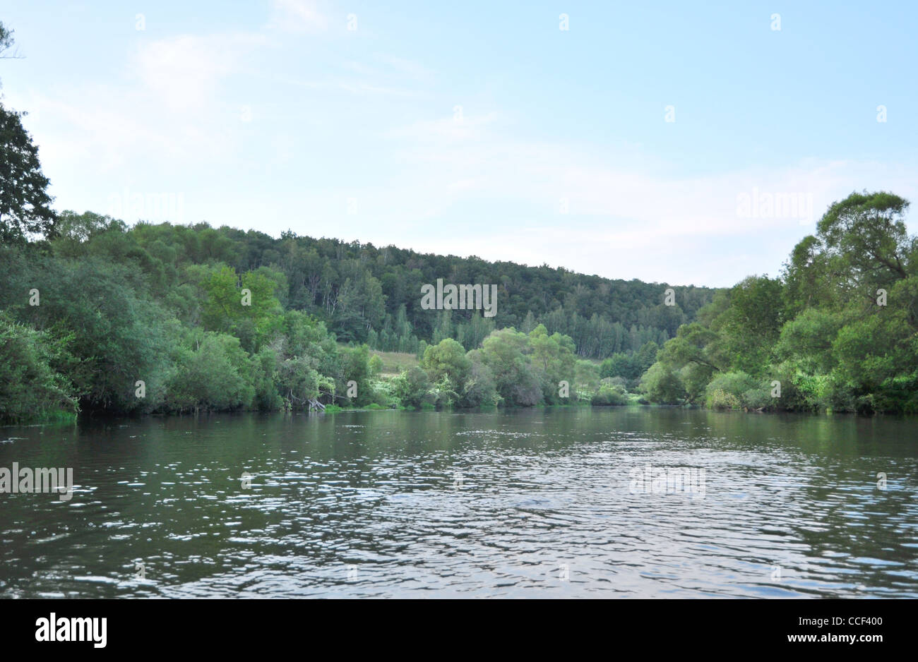 Landscape with river Stock Photo - Alamy