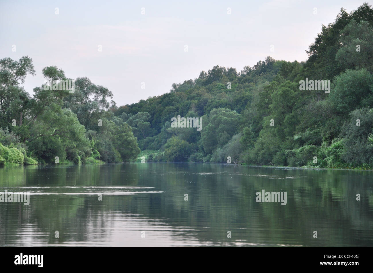 Landscape with river Stock Photo - Alamy