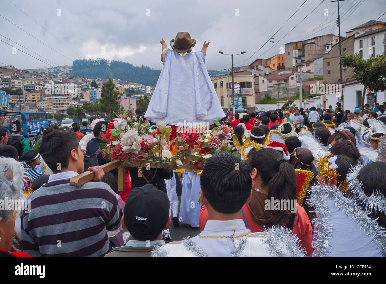 A crowd of the faithful walk in the annual children's parade on ...