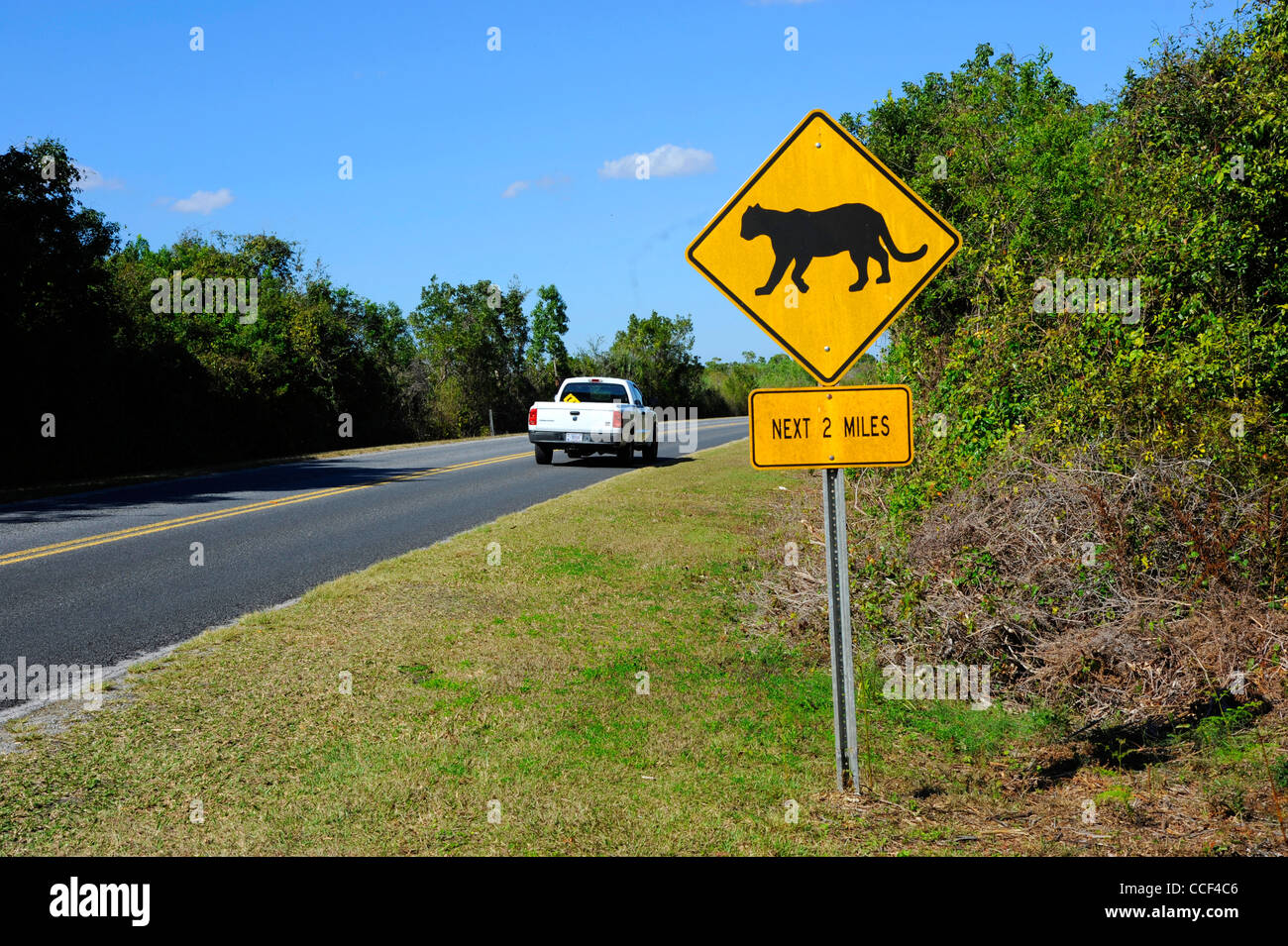 Panther Crossing Sign Everglades National Park FL US Wildlife Eco ...