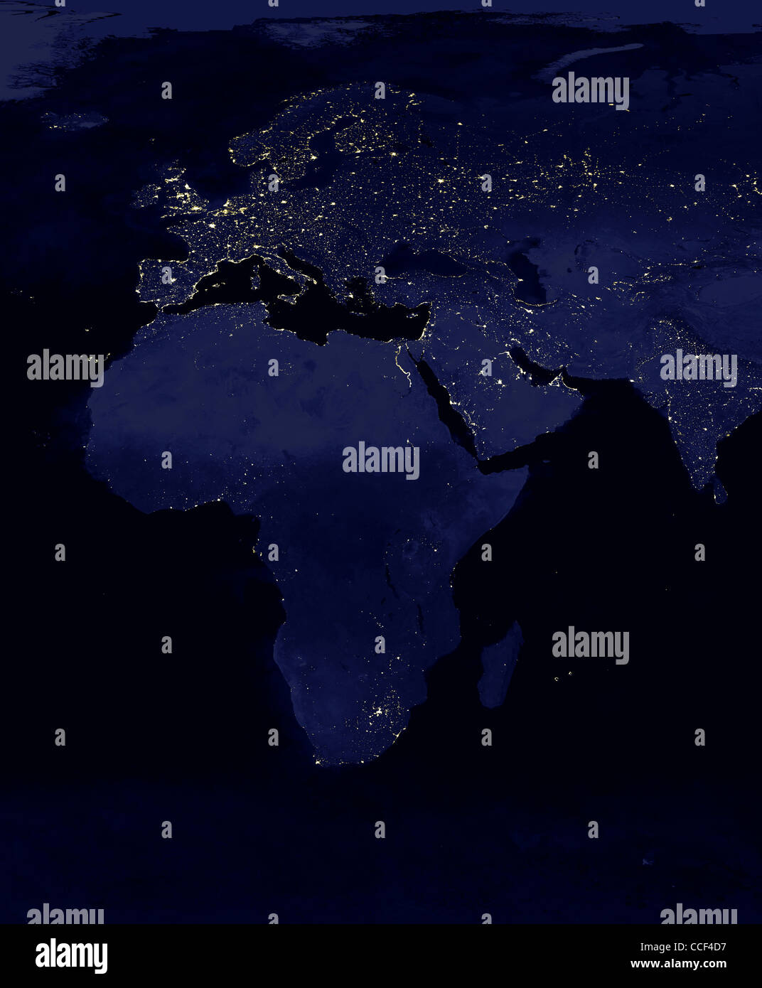 Earth's lights at night (Europe, Africa, Middle East Stock Photo - Alamy
