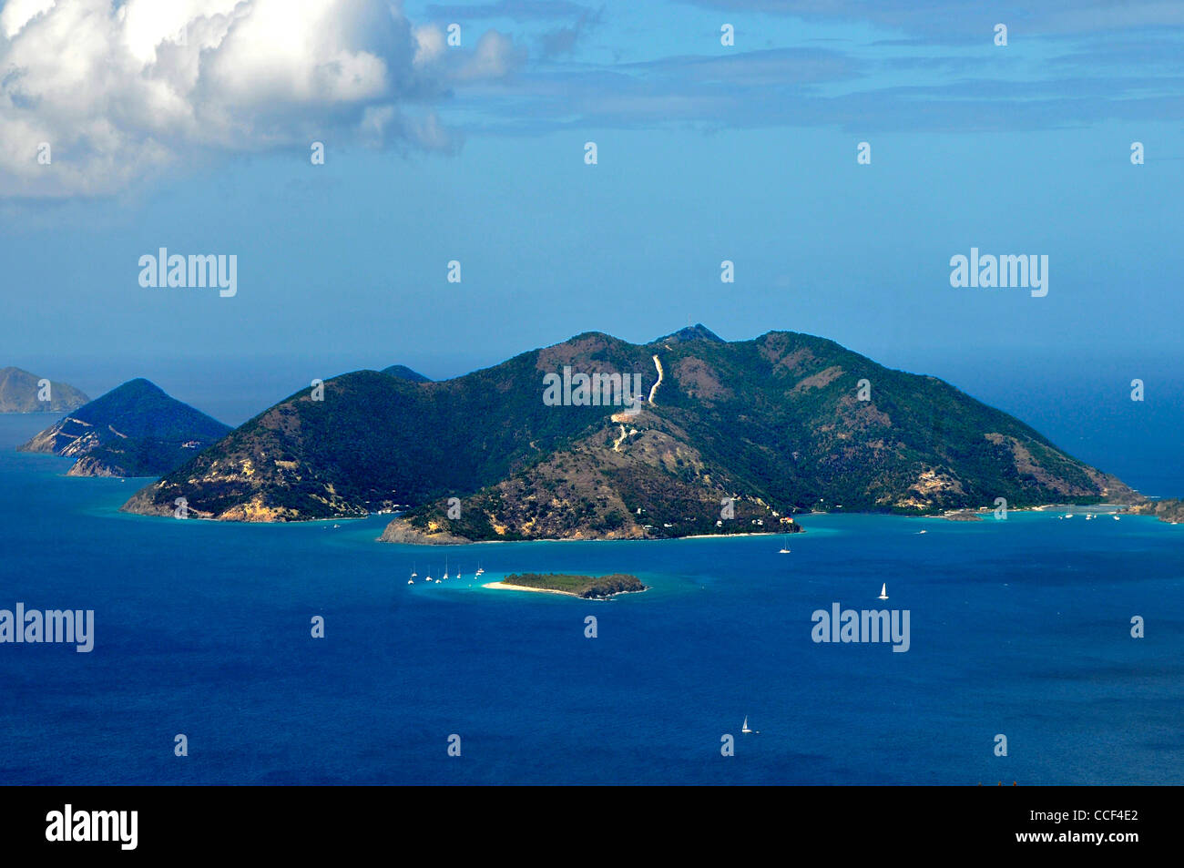 Jost Van Dyke Island viewed from Tortola BVI Caribbean Sea Stock Photo ...