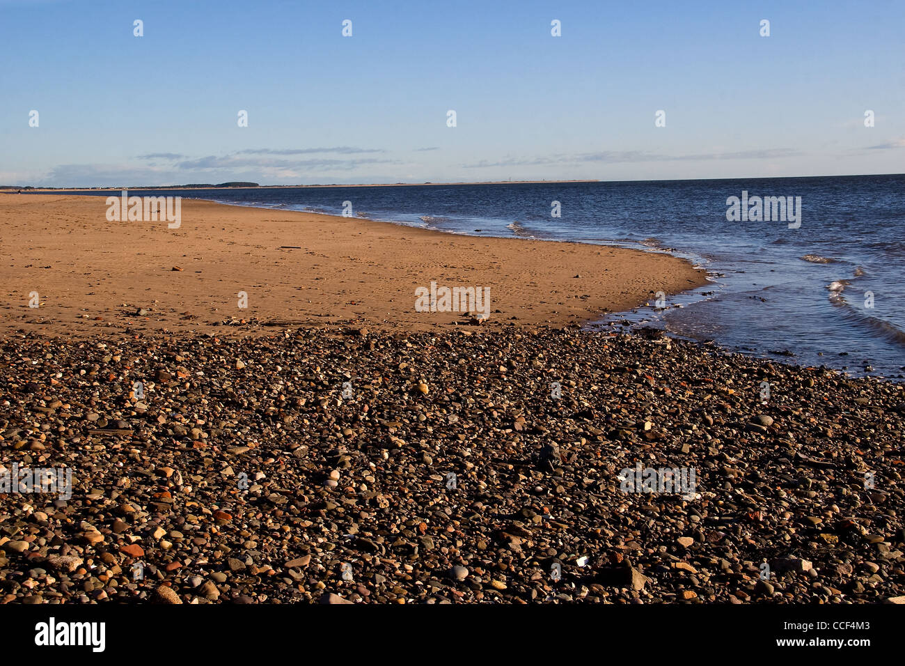 Tide coming in on Broughty Ferry beach at the River Tay Estuary Dundee ...