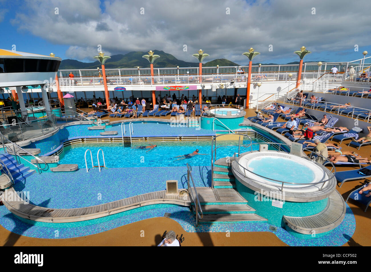 Norwegian Dawn NCL Caribbean Cruise Swimming Pool Area Stock Photo ...