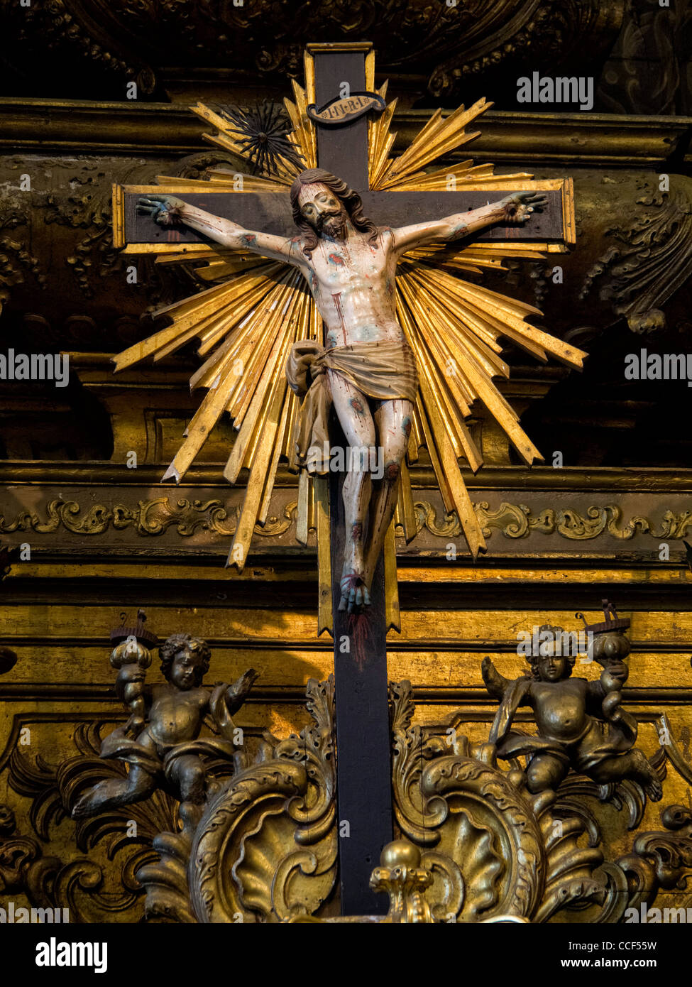 Ancient statue of crucified Jesus Christ Stock Photo - Alamy