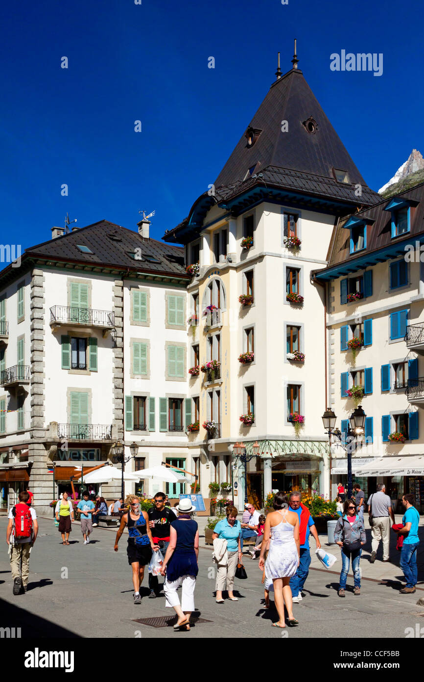 The centre of Chamonix Mont Blanc the mountaineering capital of France ...