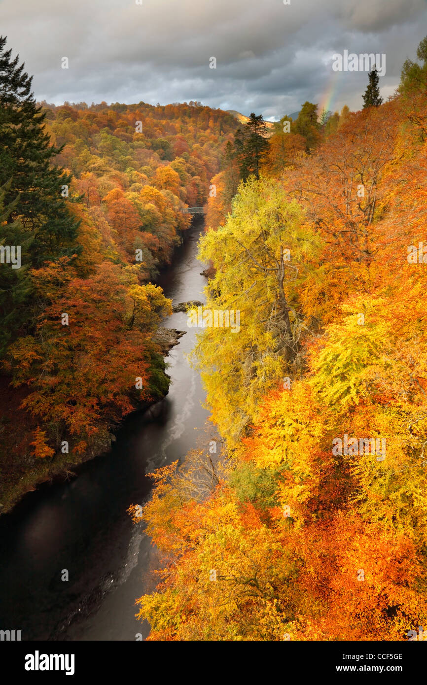 The Pass of Killiecrankie captured from the road bridge over the river ...