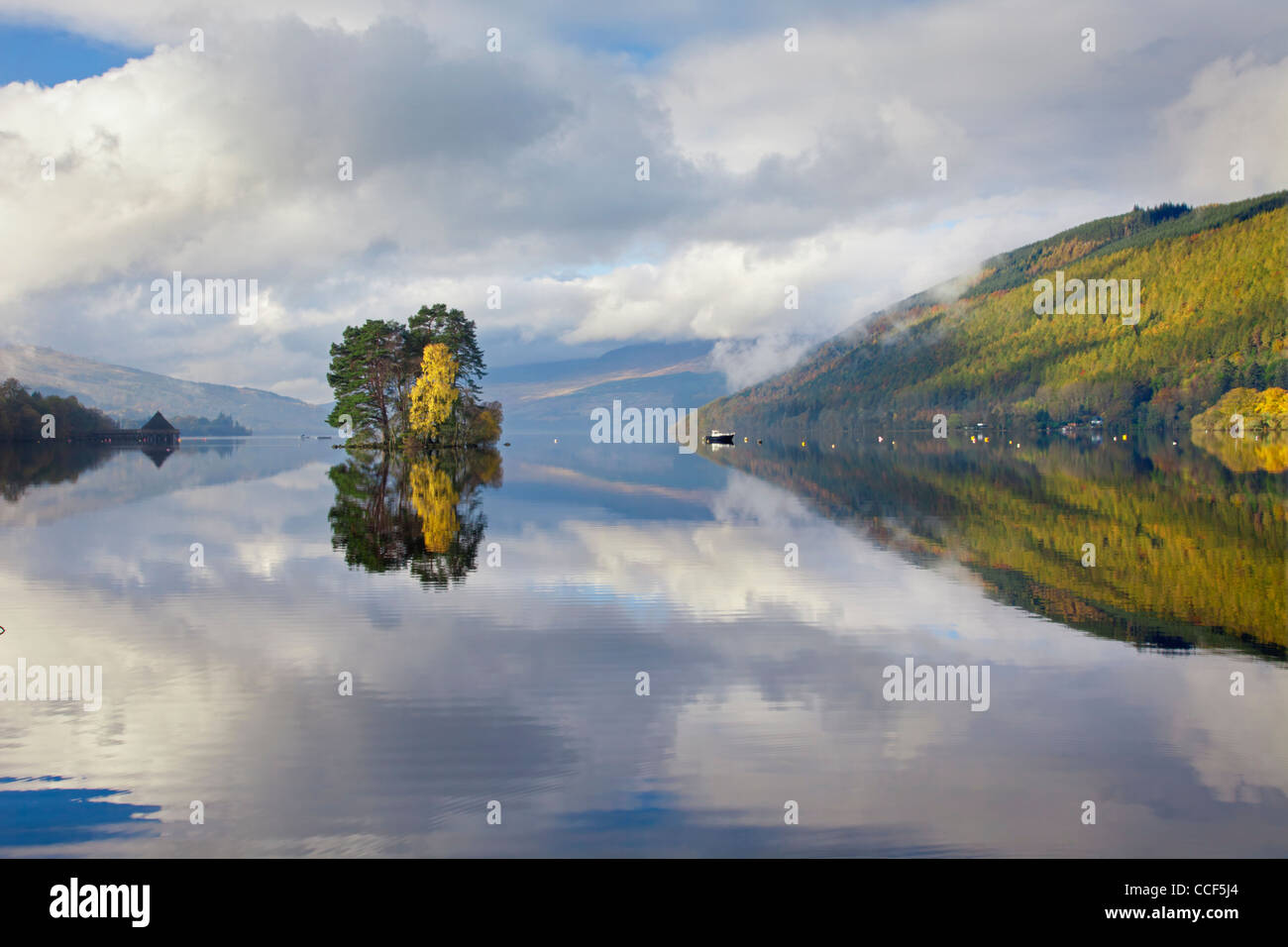 Loch Tay near Kenmore in Perthshire, Scotland captured in October Stock ...