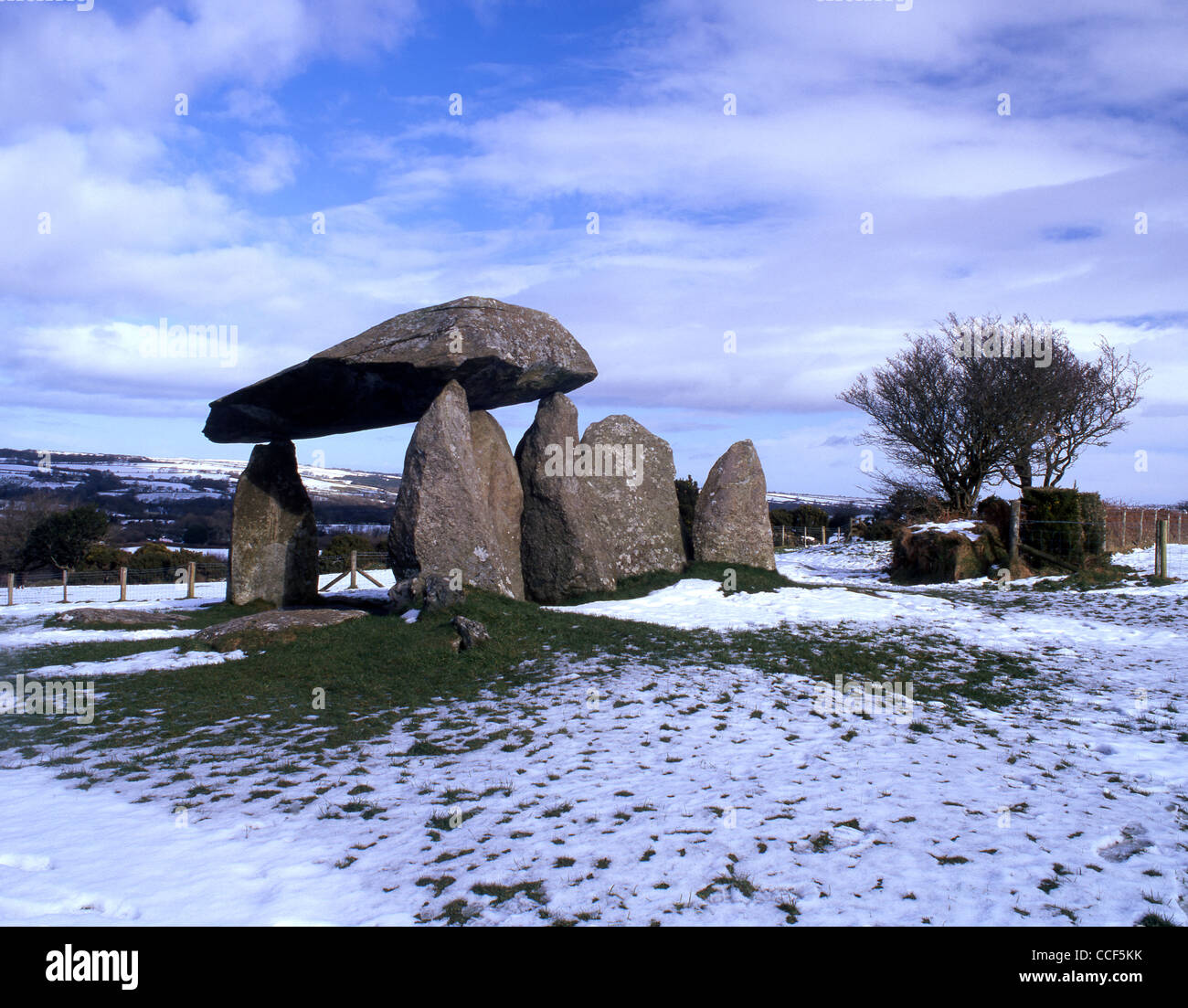 Pentre Ifan Burial Chamber in snow Near Newport (Trefdraeth ...