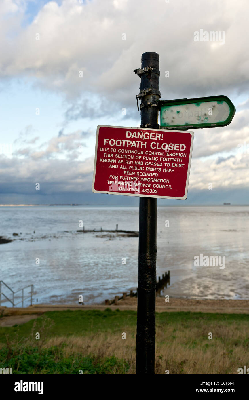 A sign on the Isle of Grain coast Stock Photo - Alamy