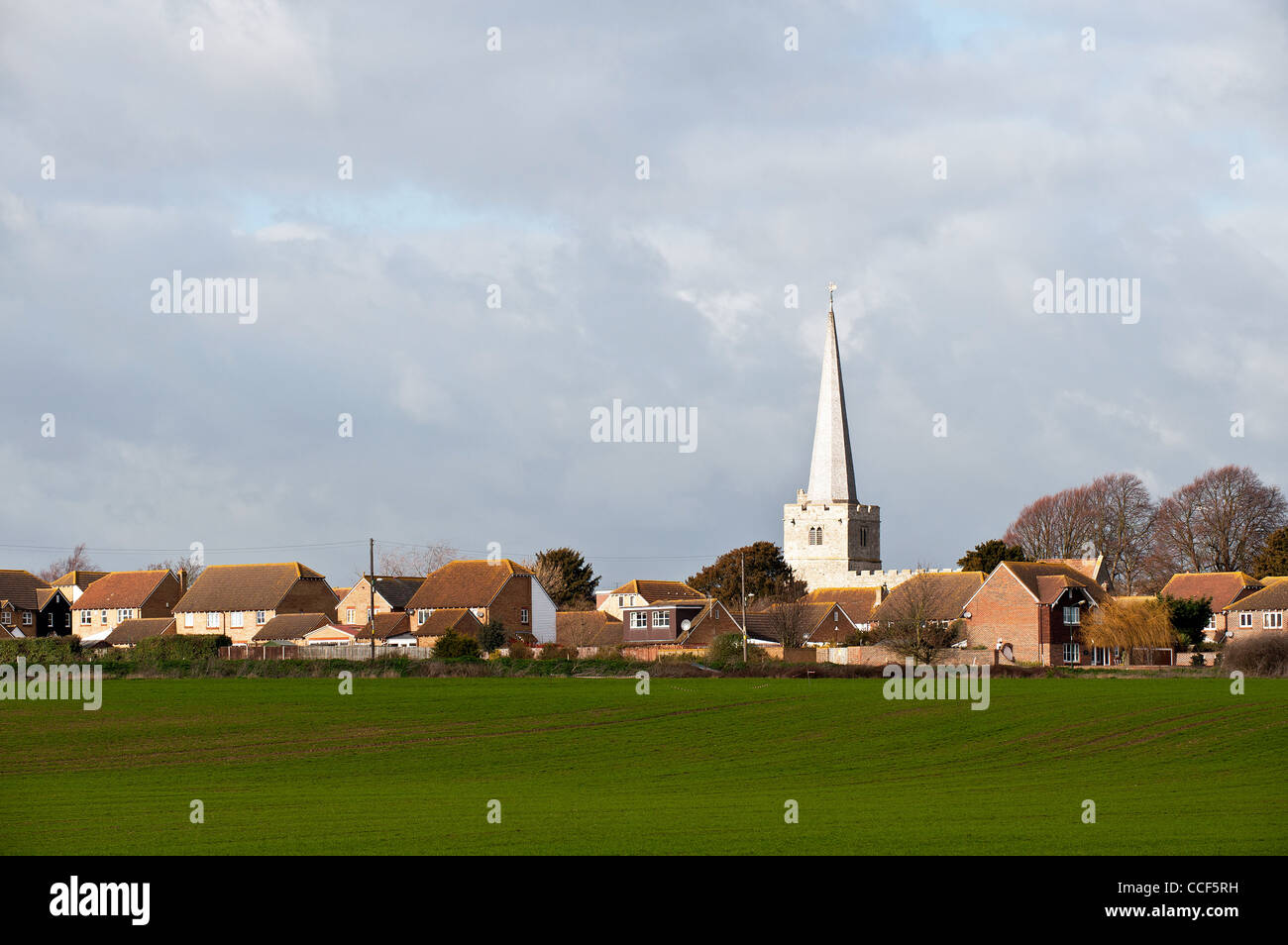 The steeple of a church in the village of Hoo St Werburgh in Kent Stock ...