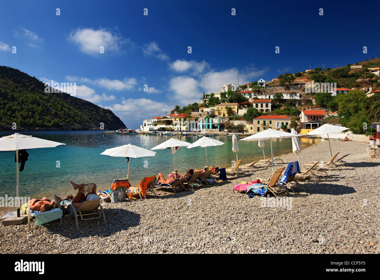 Assos (or "Asos") one of the most beautiful villages of Kefalonia, on ...