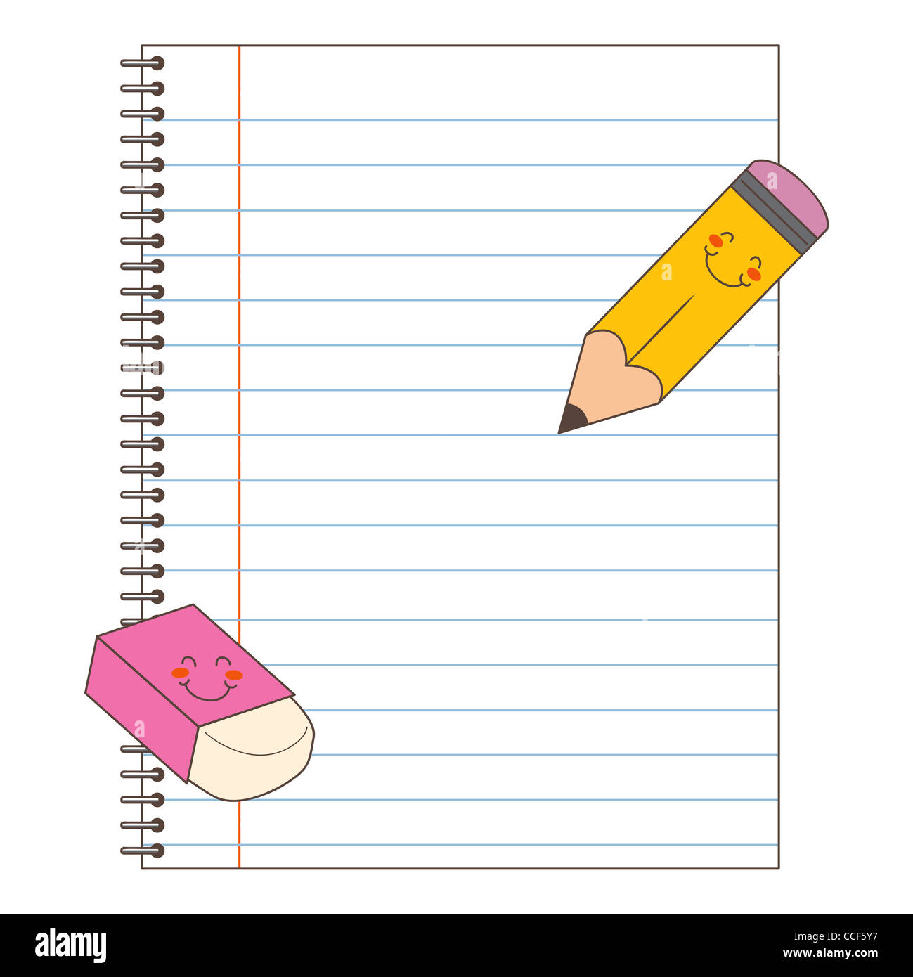 New notebook with clean lined pages ready to write with pencil and ...