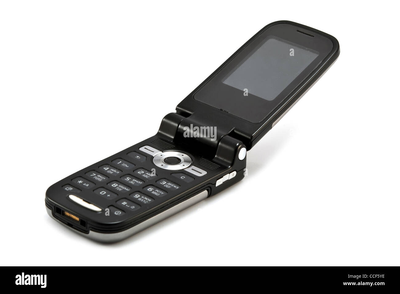 black mobile phone is isolated white Stock Photo - Alamy